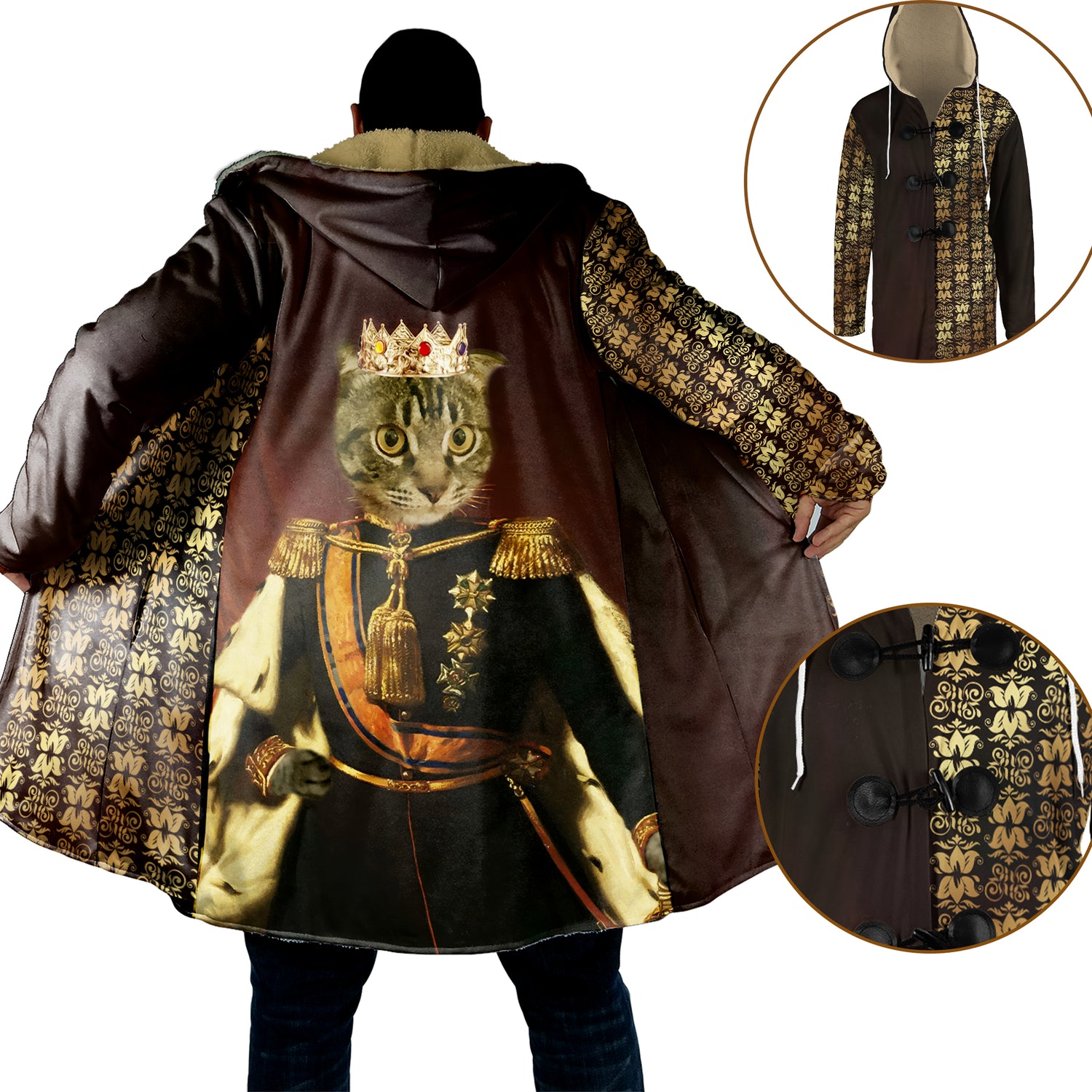 Custom Cat Face Cloak, Mandala Cloak, Cat Portrait Royal Cloak ...